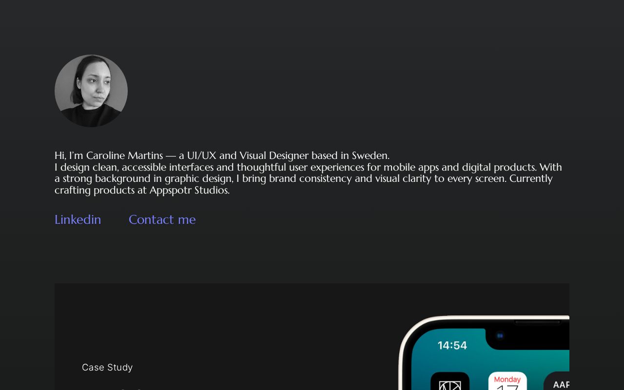 Caroline Martins - UI/UX Graphic and Visual Designer